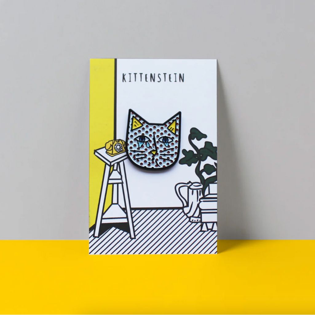 Kittenstein – Cat Artist Enamel Pin – Cambridge Cat Sitting Company
